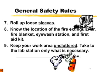 Lab safety presentation ppt | PPT | First Aid | Injuries