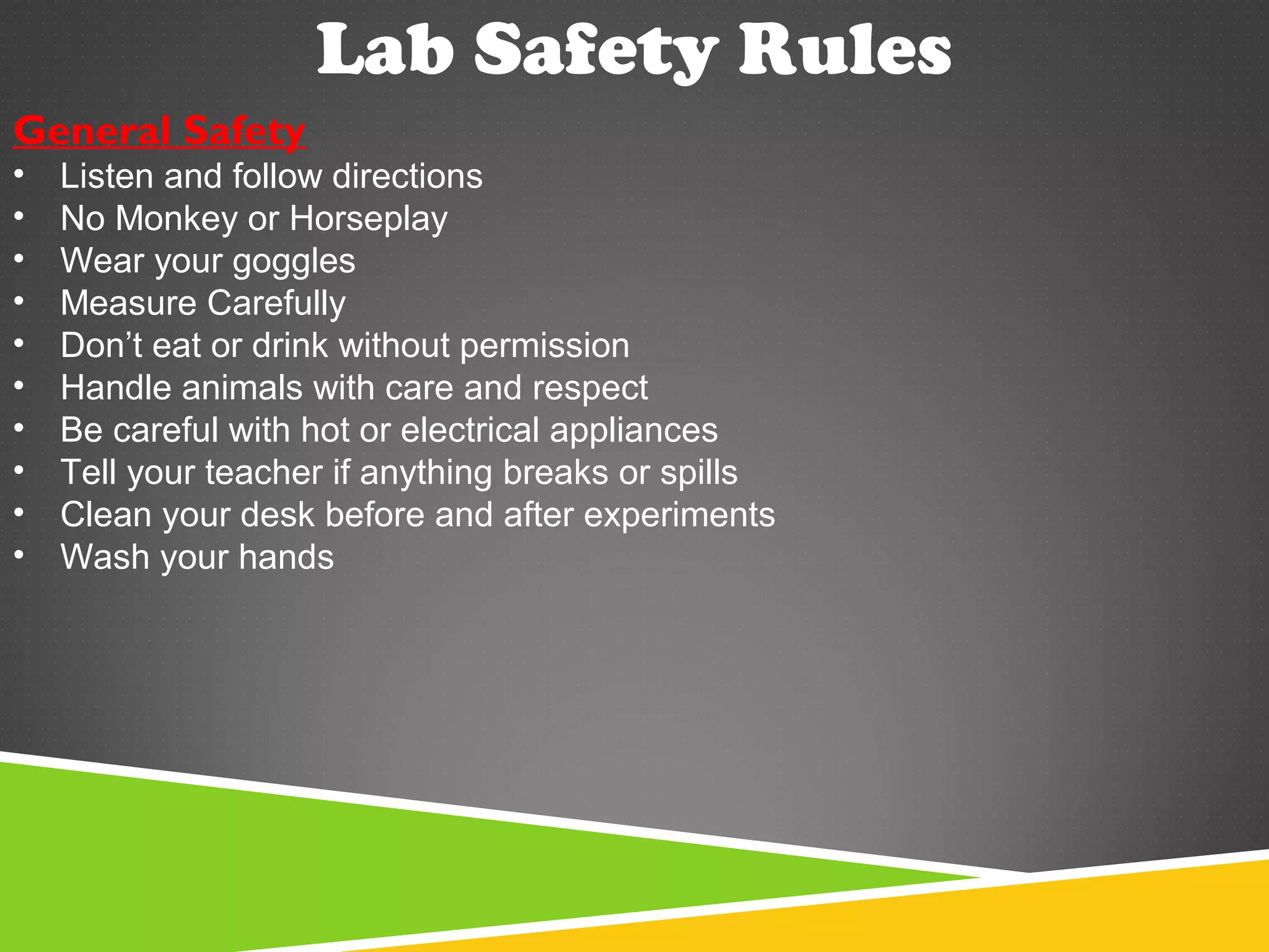 Lab safety rules and symbols Summary | PPT | First Aid | Injuries