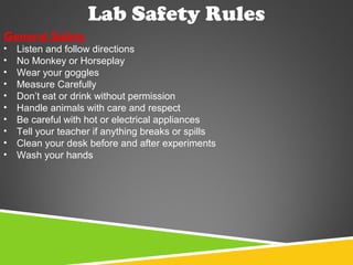 Lab safety rules and symbols Summary | PPT