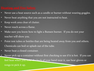 Lab safety rules and symbols Summary | PPT