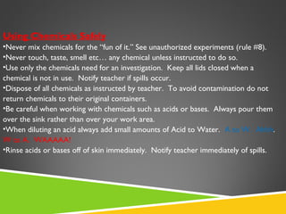 Lab safety rules and symbols Summary | PPT