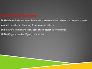 Lab safety rules and symbols Summary | PPT