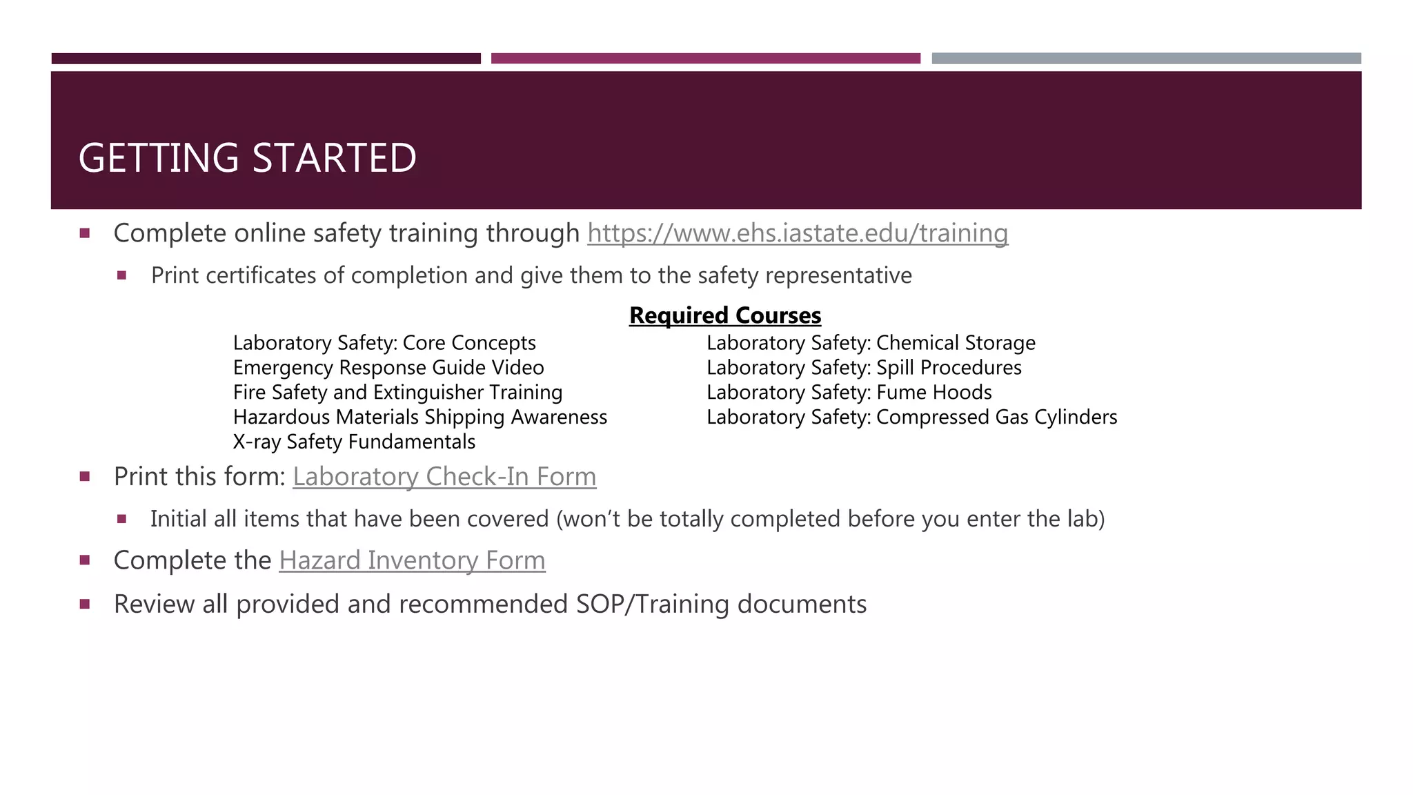 Lab safety training | PPT