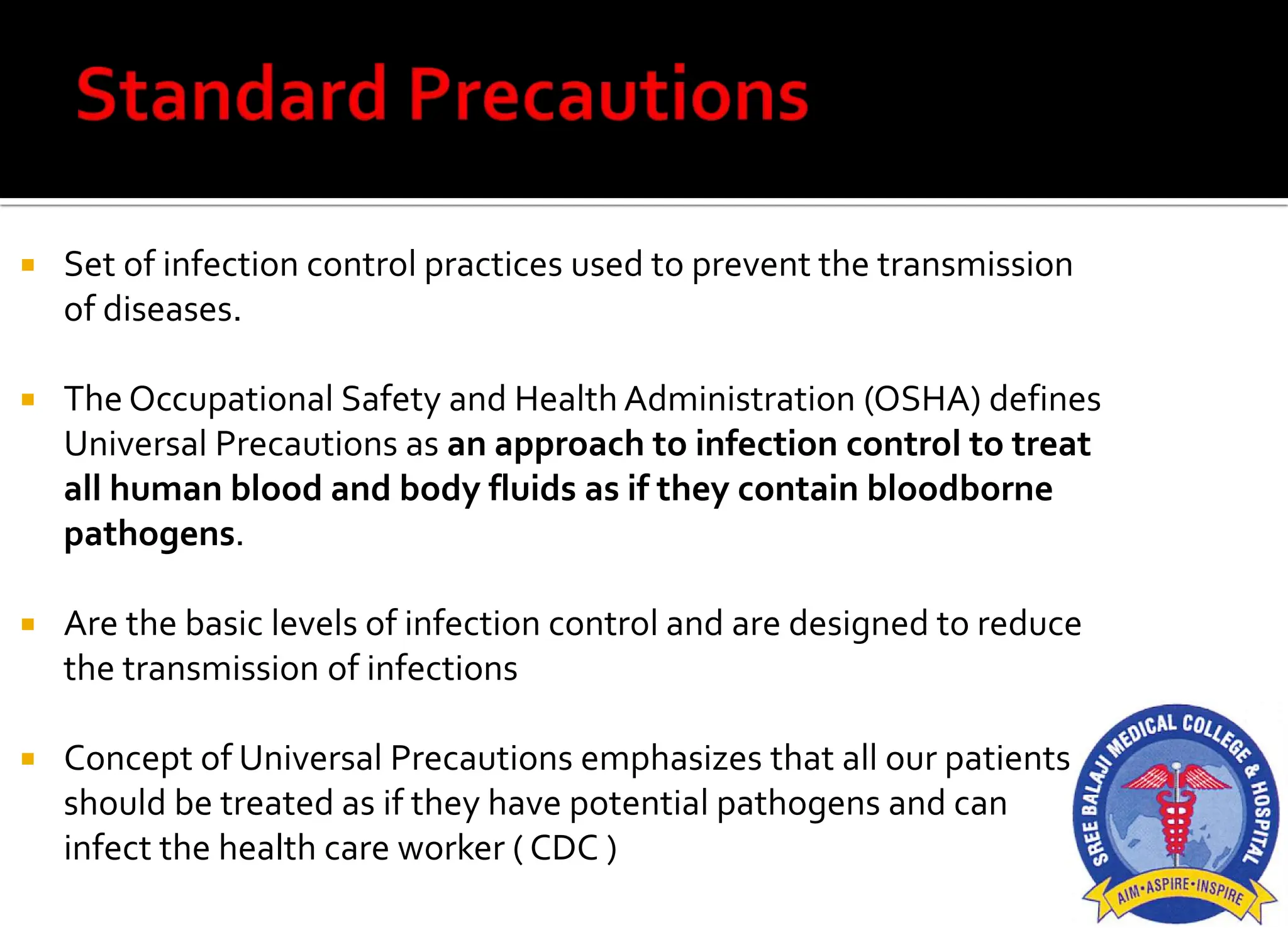 Lab safety Universal precautions,Patient safety, staff safety .pptx