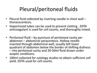 Lab sample collection techniques pathology | PPTX