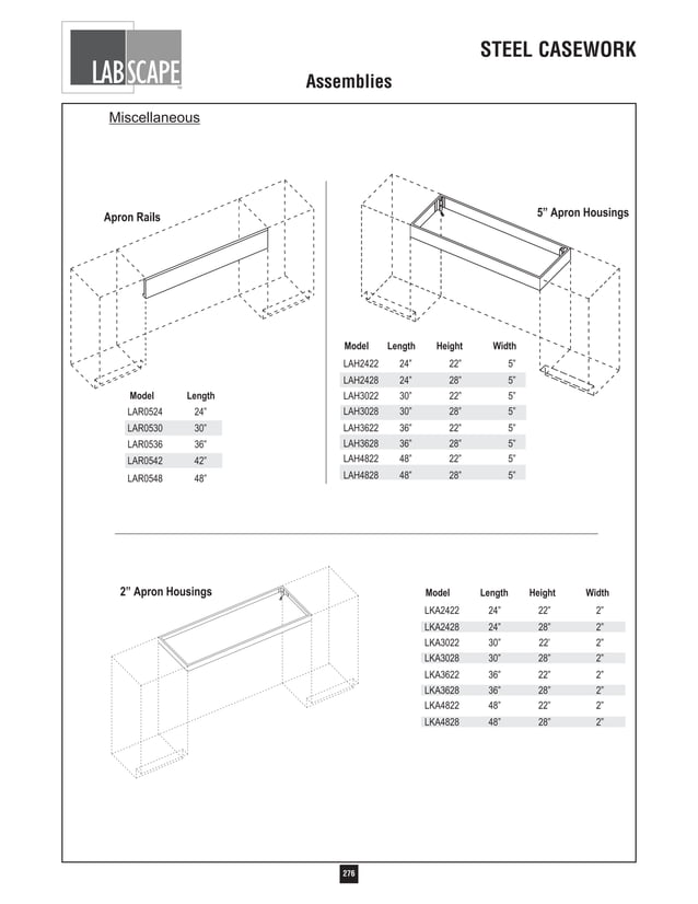 Labscape Steel Metal Laboratory Casework and Furniture-Bench Catalog Section | PDF