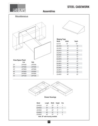 Labscape Steel Metal Laboratory Casework and Furniture-Bench Catalog ...