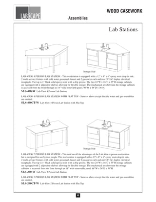 Labscape Wood Laboratory Casework and Furniture Bench Catalog Section | PDF