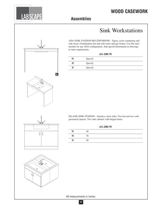 Labscape Wood Laboratory Casework and Furniture Bench Catalog Section | PDF