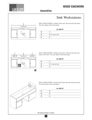 Labscape Wood Laboratory Casework and Furniture Bench Catalog Section | PDF