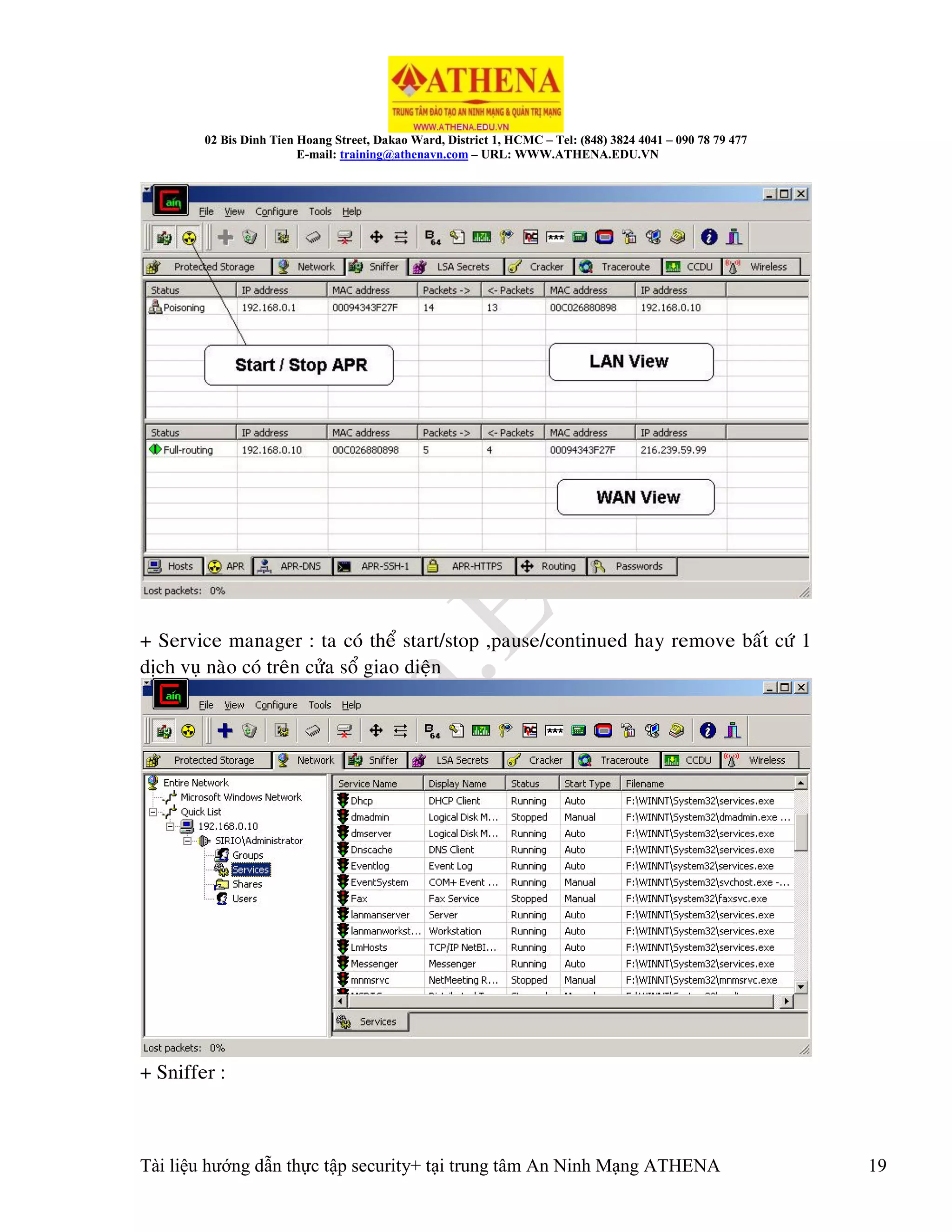 Lab security+baiso2 sniffer | PDF