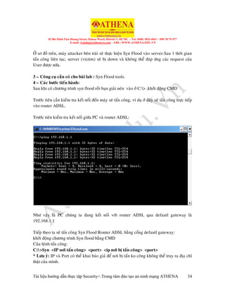 Lab security+ Bài 4: Tấn Công Từ Chối Dịch Vụ Dos | PDF