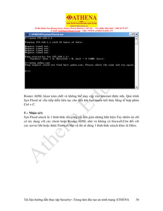 Lab security+ Bài 4: Tấn Công Từ Chối Dịch Vụ Dos | PDF