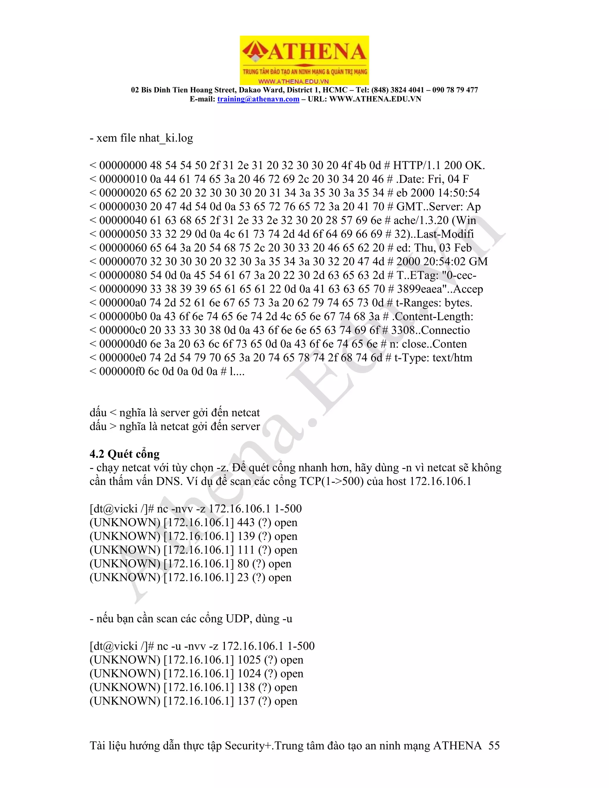 Lab security+baiso8 netcat | PDF
