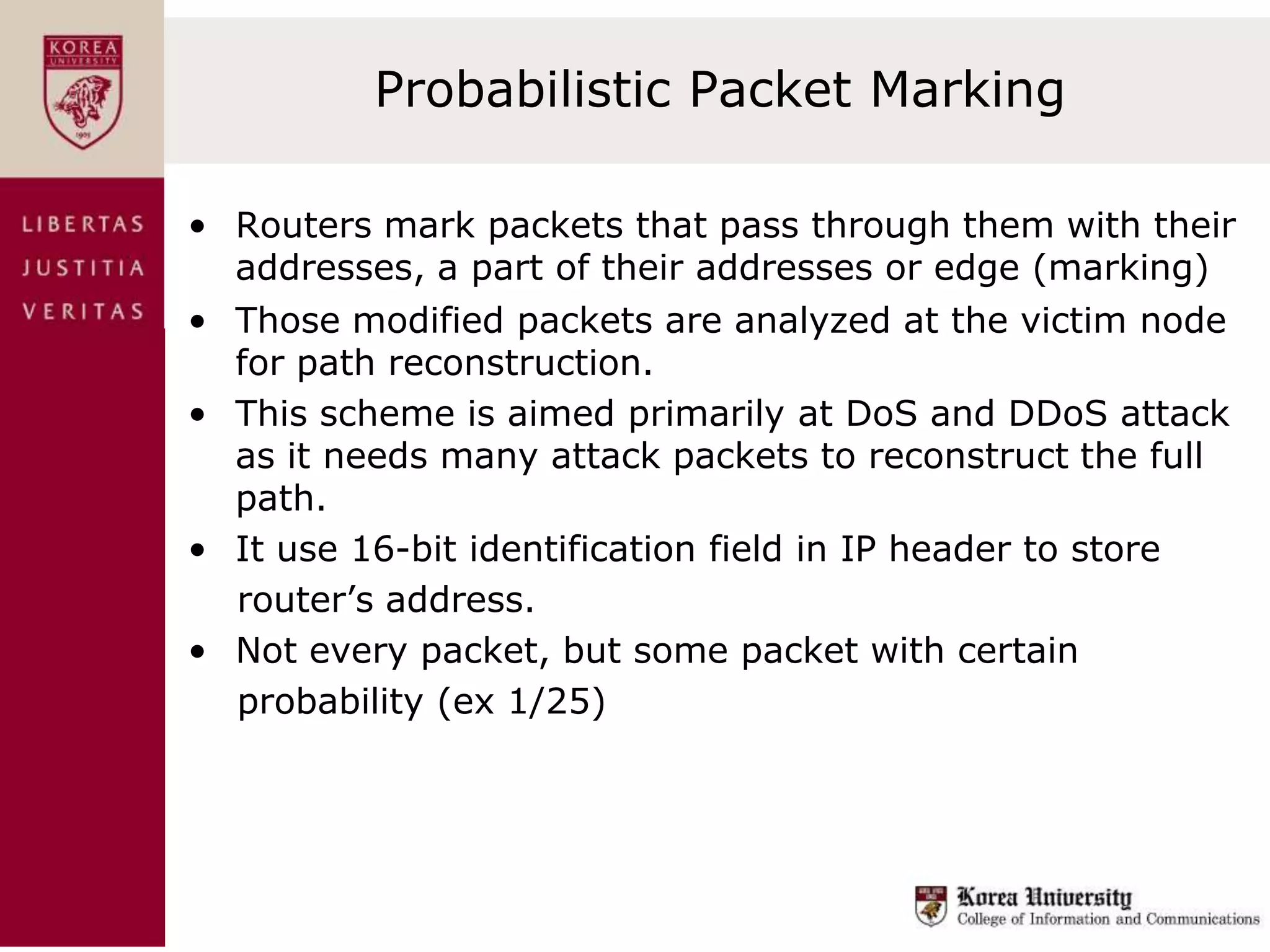 Overview of IP traceback mechanism | PPTX