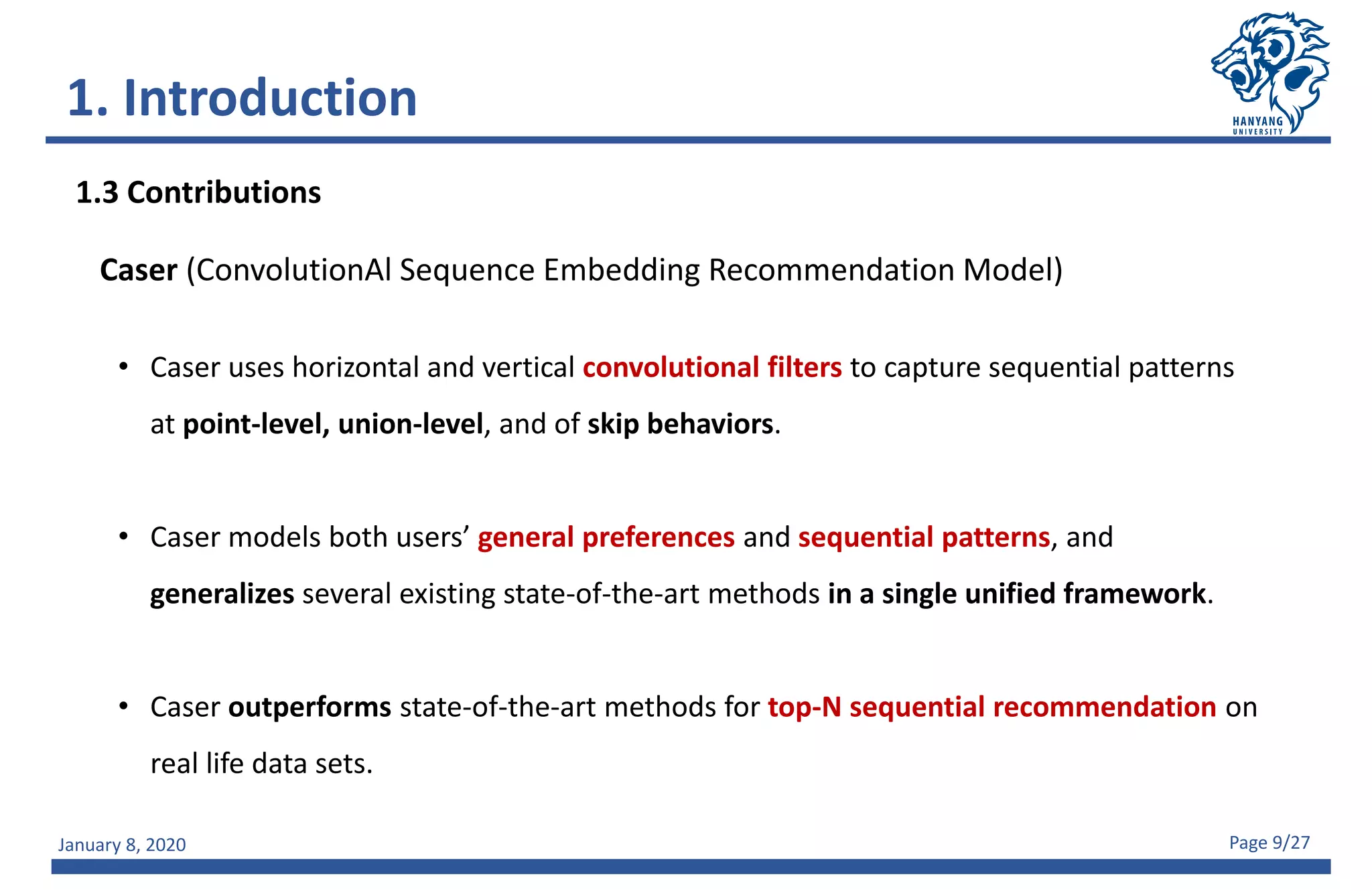 [Paper Review] Personalized Top-N Sequential Recommendation via Convolutional Sequence Embedding ...