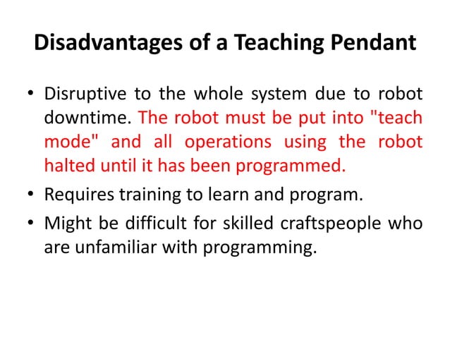 Lab session on Robot Control using teach pendant.pptx | Computing | Technology & Computing