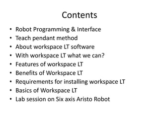 Lab session on Robot Control using teach pendant.pptx | Computing | Technology & Computing