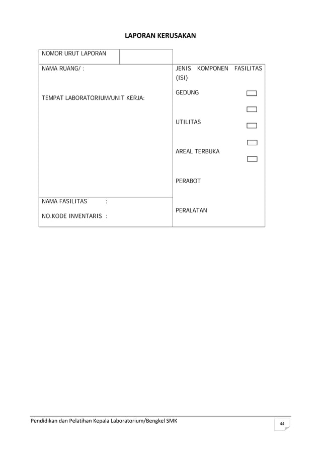 Labsheet manajemen-laboratorium-dan-bengkel-smkn-2-depok-perbaikan | PDF