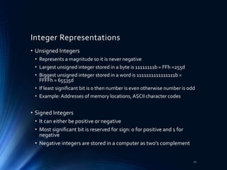 Assembly Language Introduction where number and characters are represented | PPT