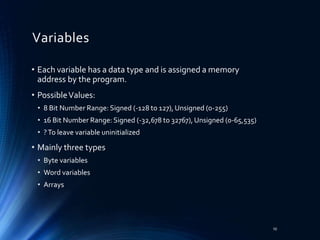 Introduction to Assembly Language & various basic things | PPTX | Programming Languages | Computing