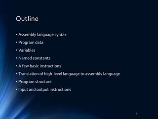 Introduction to Assembly Language & various basic things | PPTX | Programming Languages | Computing