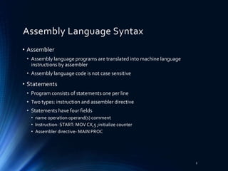 Introduction to Assembly Language & various basic things | PPTX | Programming Languages | Computing