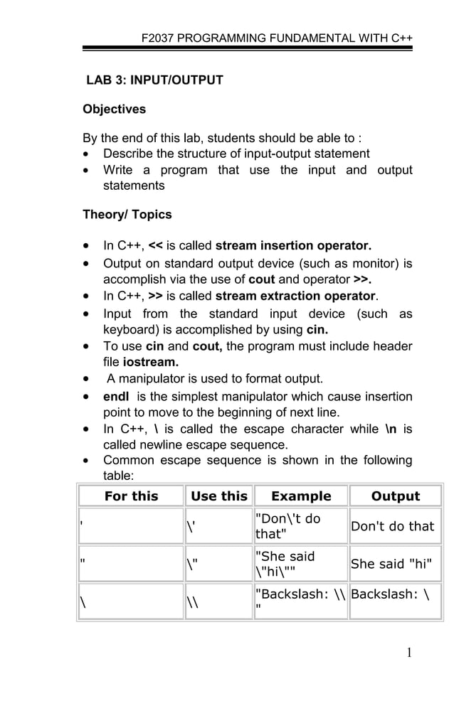 Labsheet_3 | DOC | Programming Languages | Computing