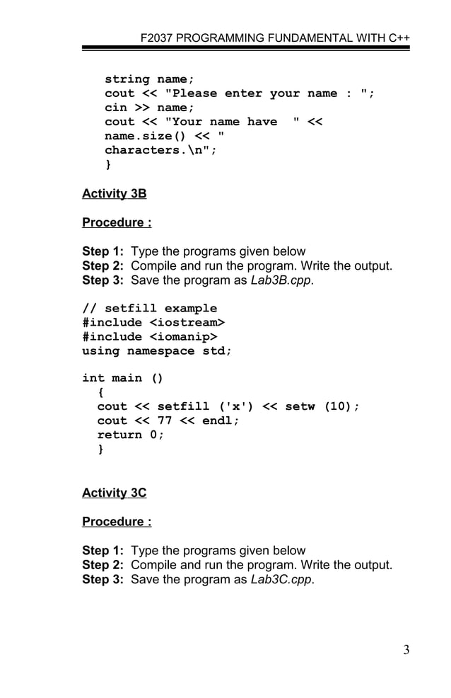 Labsheet_3 | DOC | Programming Languages | Computing