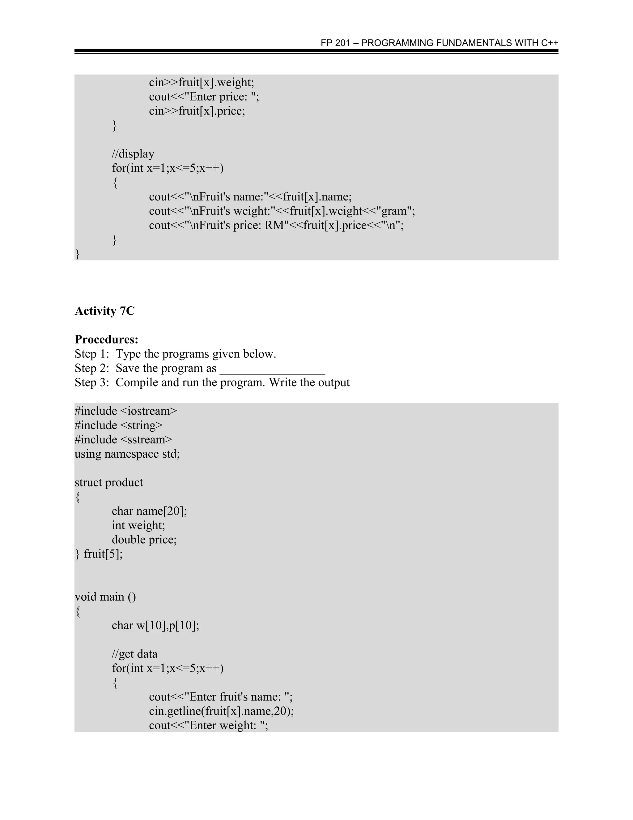 Labsheet 7 FP 201 | PDF