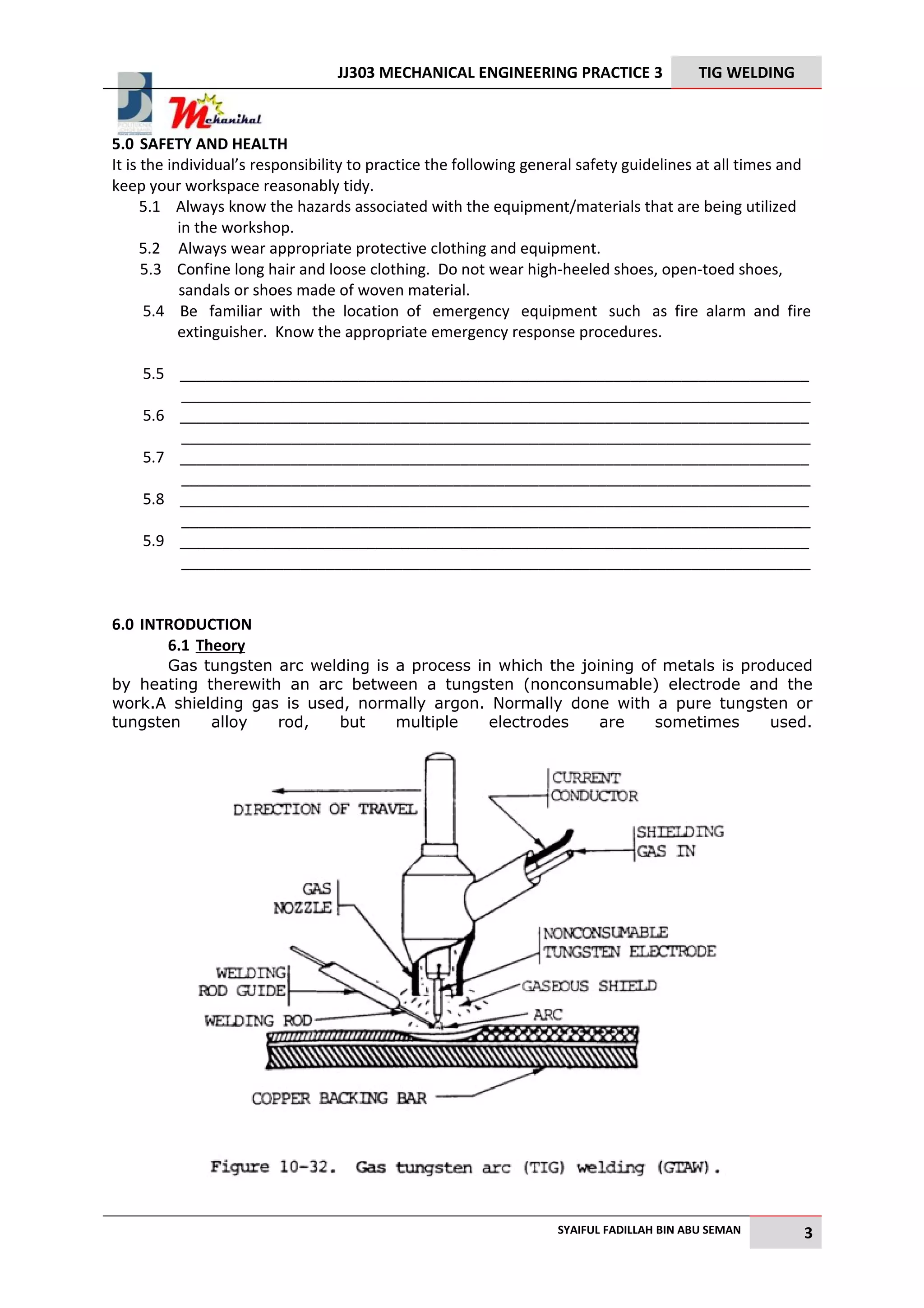 Lab sheet TIG | DOC