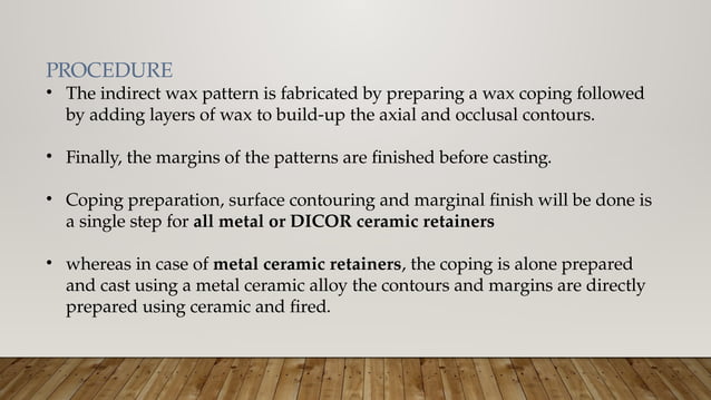 laboratory steps in fixed partial denture | PPTX