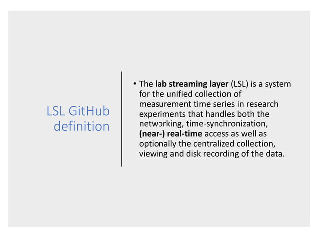 Lab streaming layer | PPT