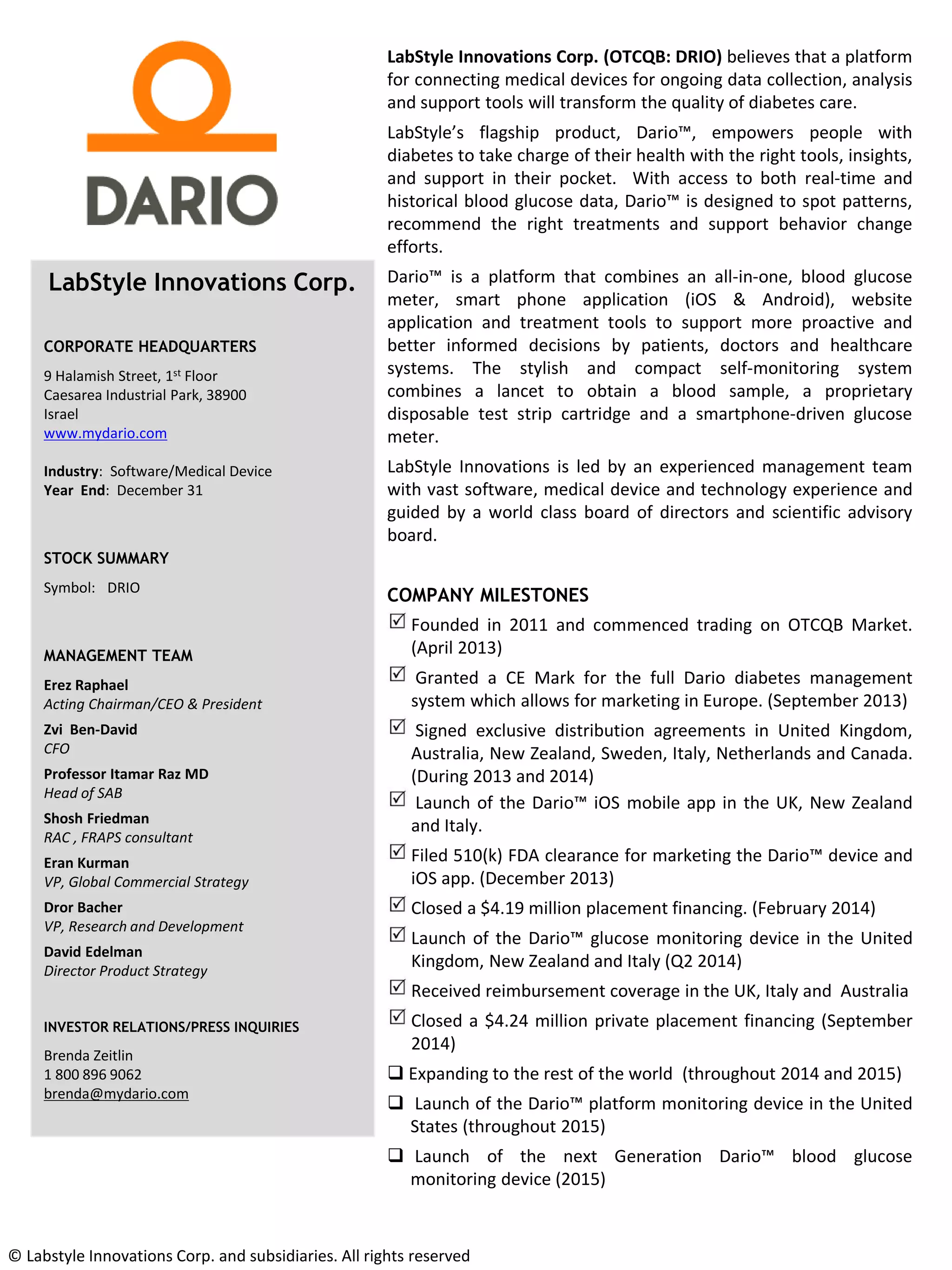 Lab style corporate-fact-sheet-feb-2015 | PDF