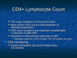 Lab support in hiv treatment and management | PPT