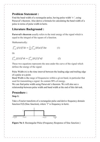 Parseval's Theorem | PDF