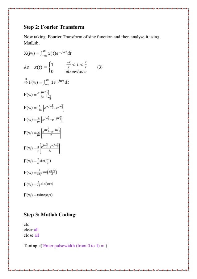 Parsevals Theorem
