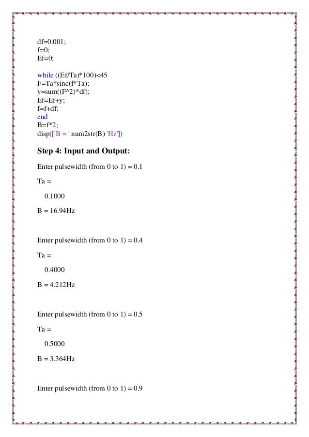 Parsevals Theorem