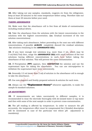 Lab thesis for Pharmacy | PDF