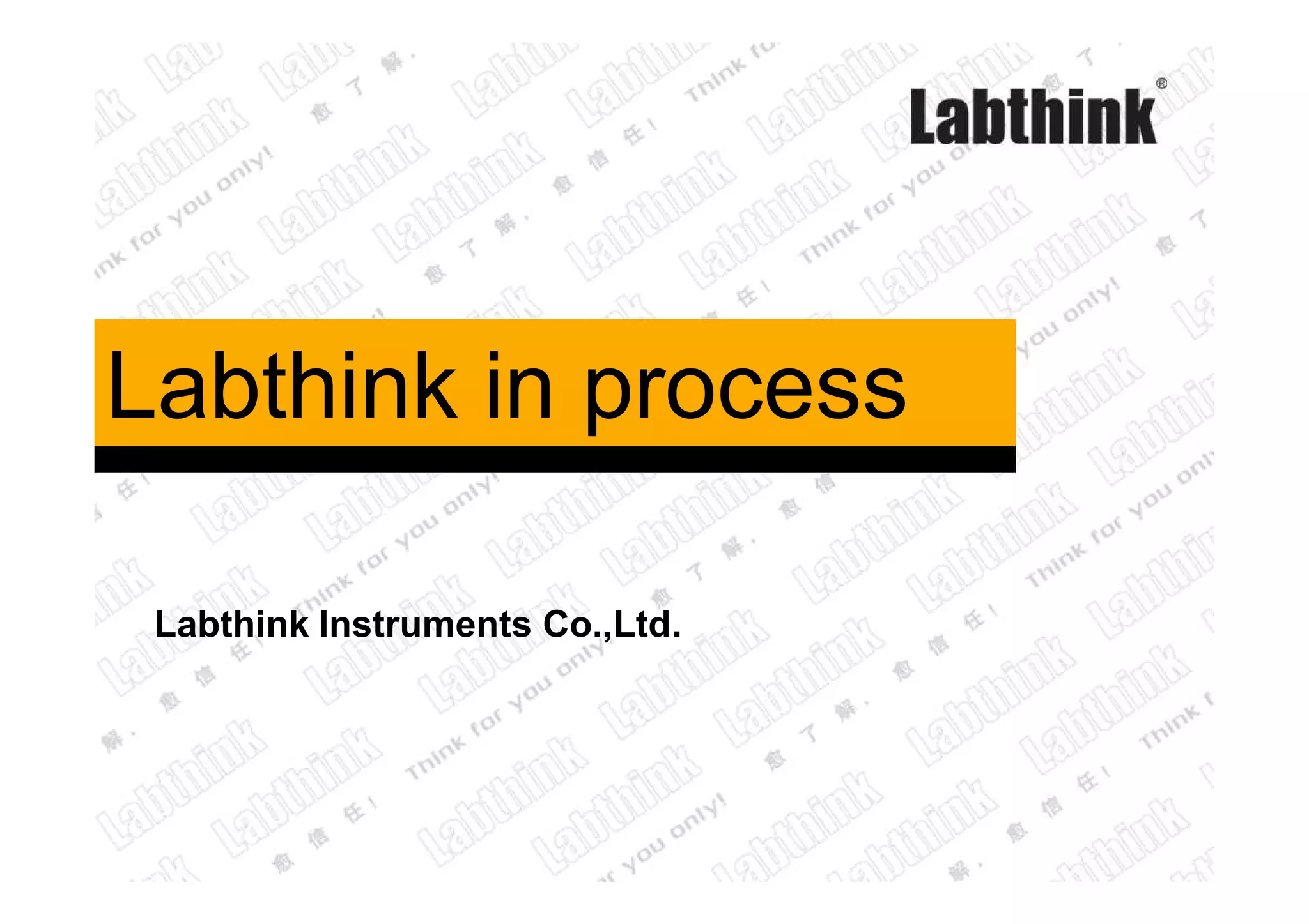 Labthink in process 2010 | PDF