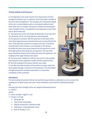 Laboratory Vane Shear Test | PDF