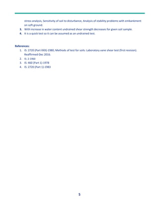 Laboratory Vane Shear Test | PDF