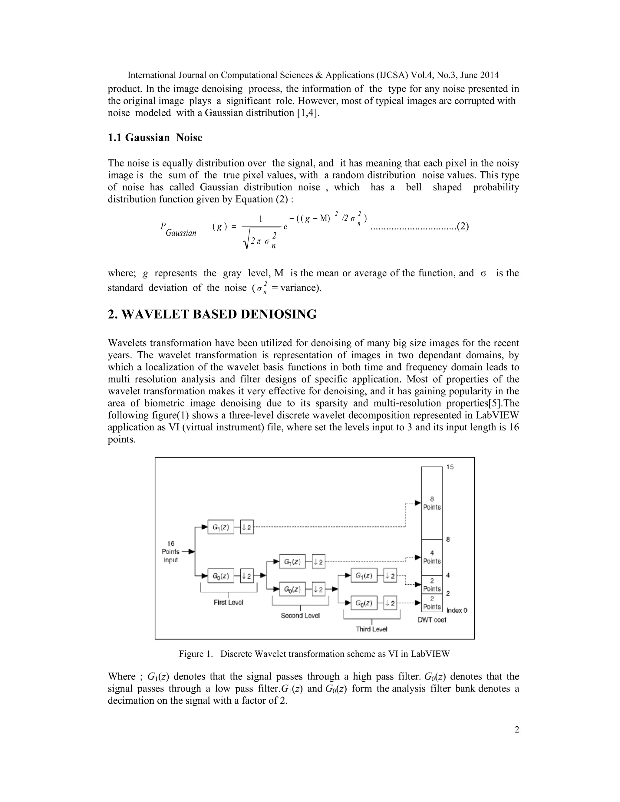 Labview with dwt for denoising the blurred biometric images | PDF