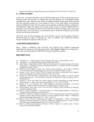 Labview with dwt for denoising the blurred biometric images | PDF
