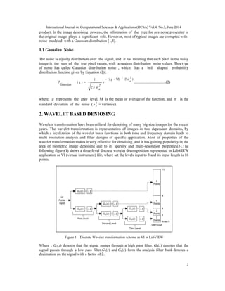 Labview with dwt for denoising the blurred biometric images | PDF