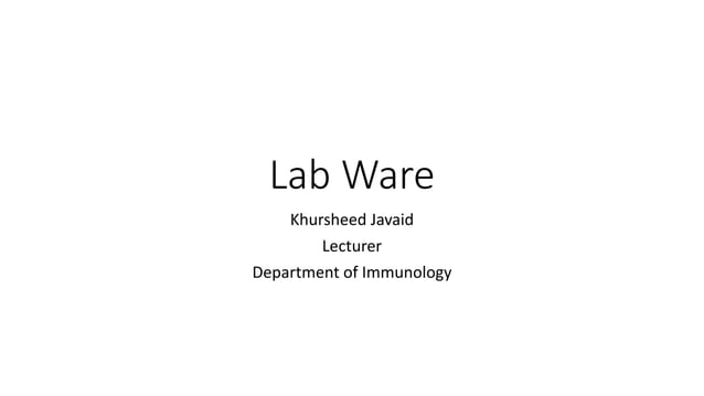 Lab Ware.pptx MLT lab training lab work ppt | PPT
