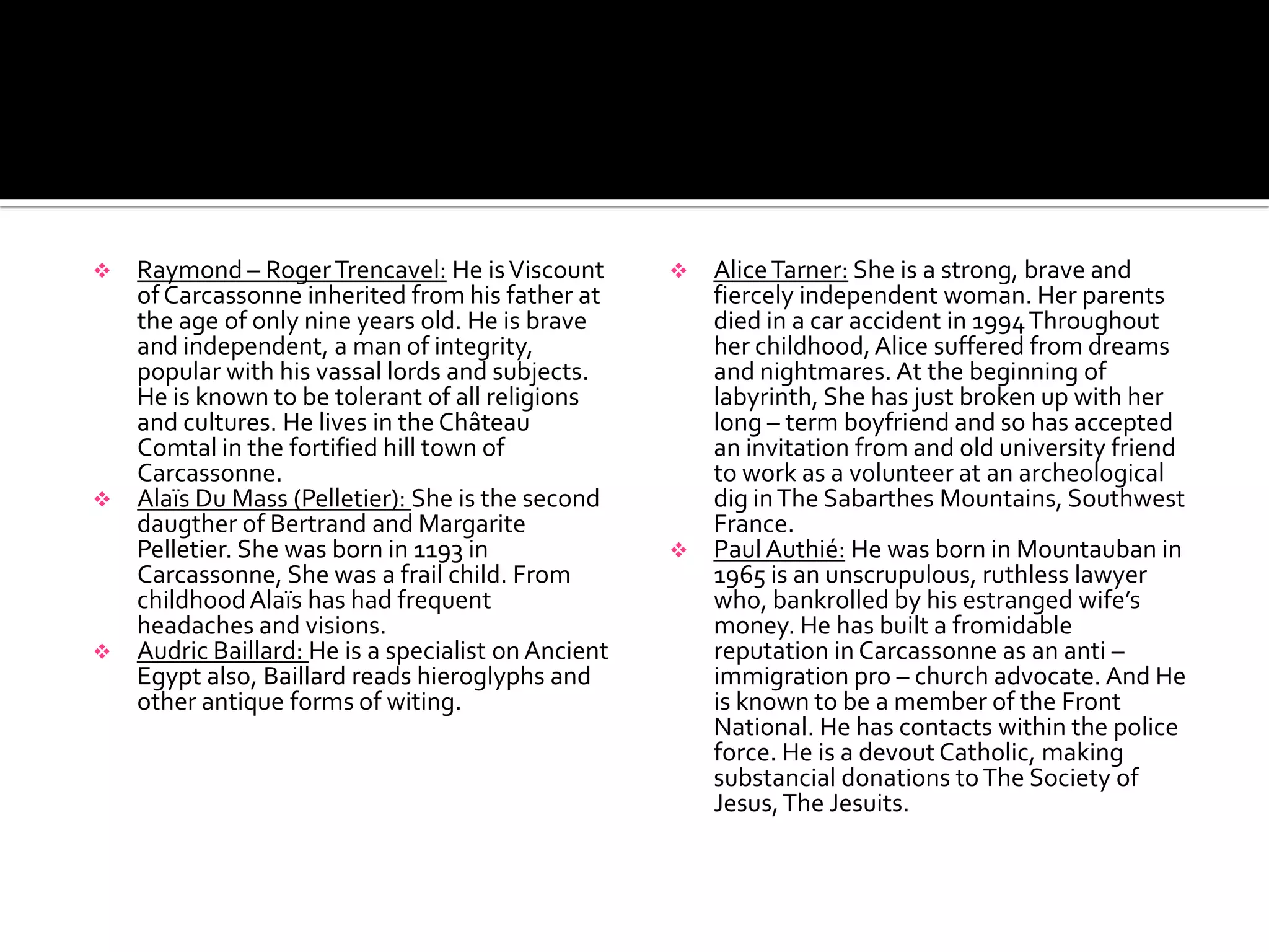 Labyrinth by Kate Mosse | PPTX