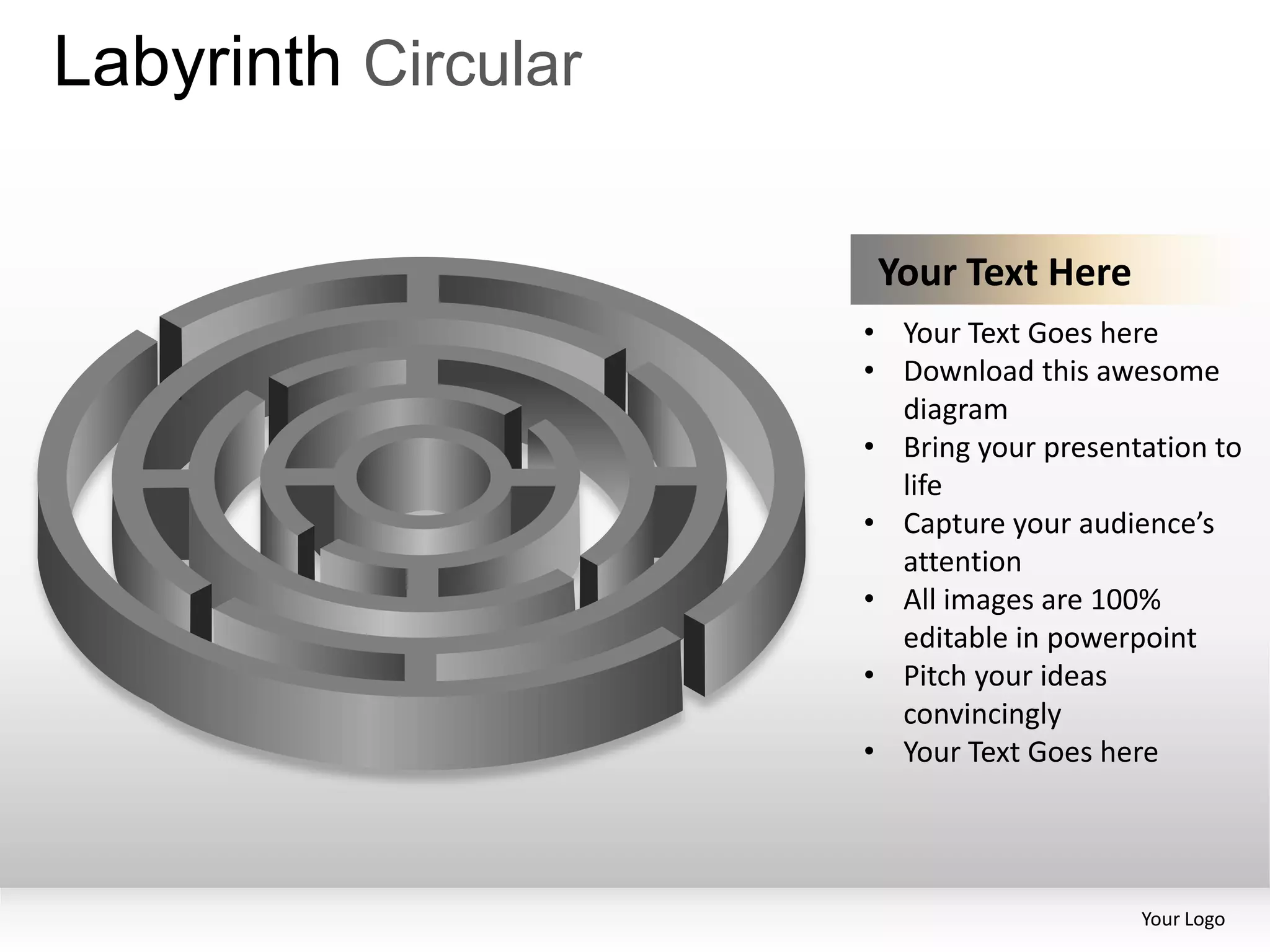 Labyrinth circular powerpoint presentation templates | PPTX ...