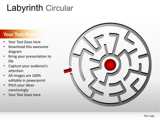 Labyrinth circular powerpoint presentation templates | PPT