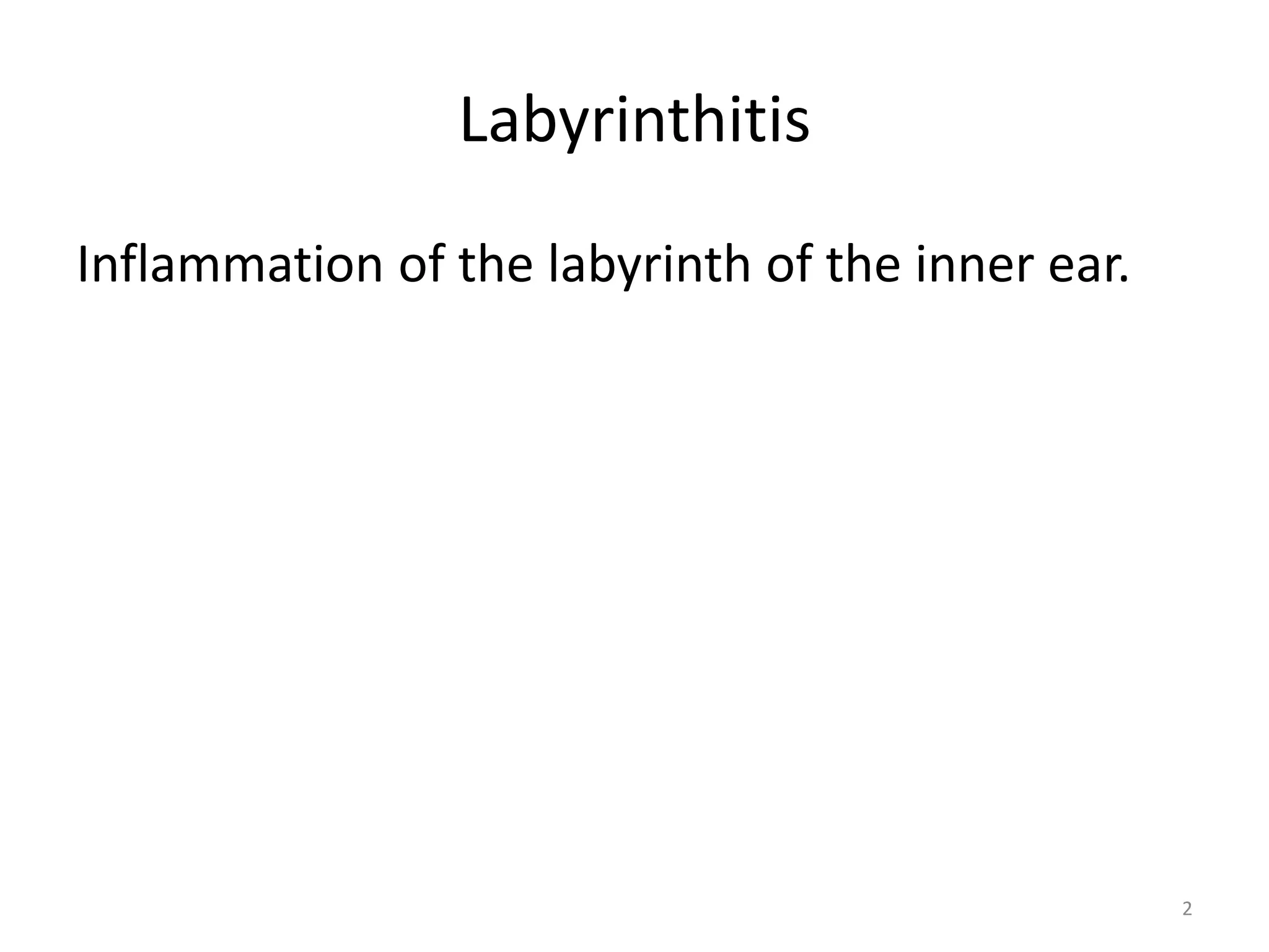 Labyrinthitis | PPTX